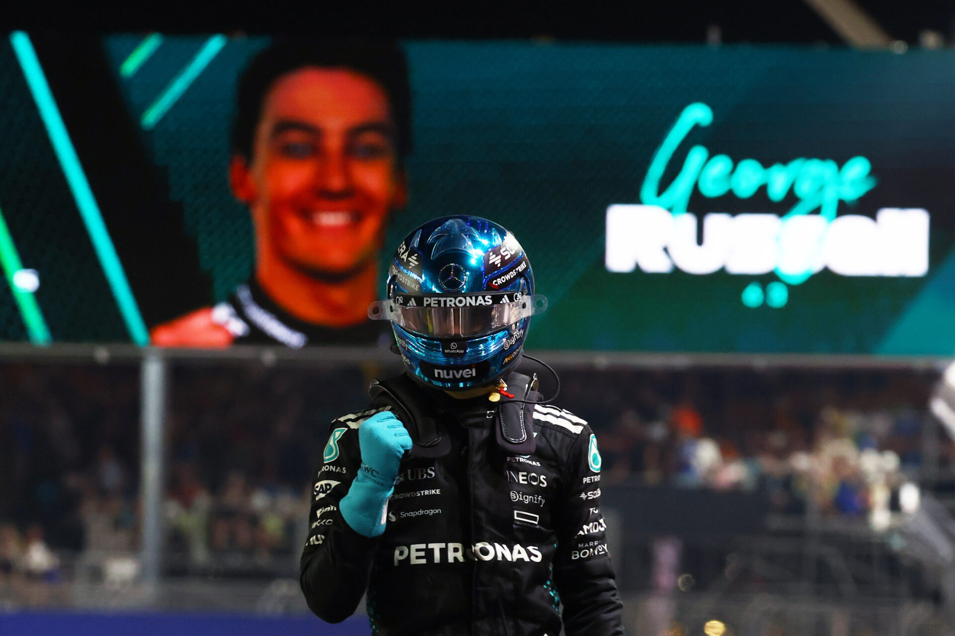 George Russell takes Singapore Grand Prix pole position
